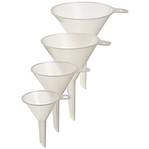Dynalon 542365-0SET 4-Piece Polypropylene Lightweight Lab Funnel Assortment