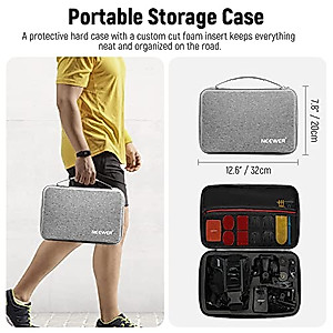 NEEWER 50 in 1 Action Camera Accessory Kit, Compatible with GoPro Hero11 hero10 Hero9 Hero8 7 GoPro Max GoPro Fusion Insta360 Osmo Action AKASO APEMAN, Gray Storage Case Included