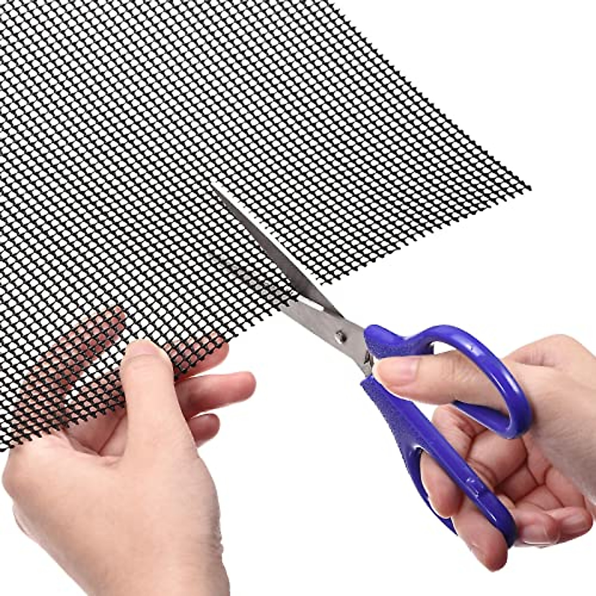 M METERXITY 10 Pack Plant Pot Hole Mesh Pads - Square Bonsai Flowerpot Drainage Grid Screen Apply to Outdoor/Garden (30x10cm/12x4 Inch, Black)