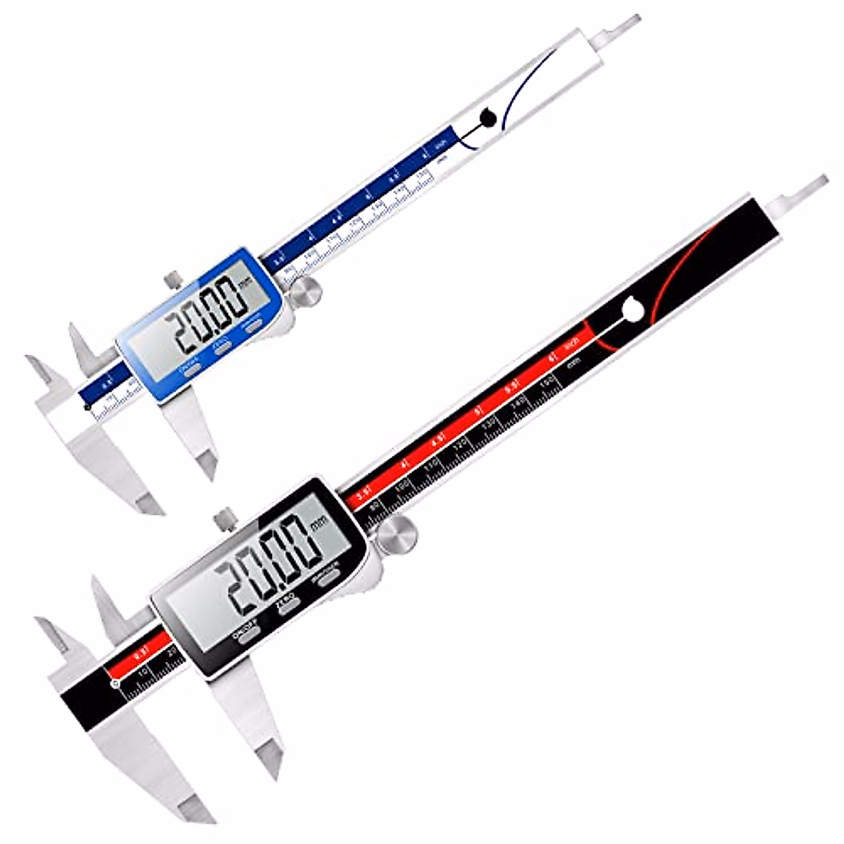 Caliper Measuring Tool, Qfun 6 Inch Electronic Digital Caliper with Stainless Steel and Extra-Large Display, IP54 Waterproof Vernier Calipers for Engineer Carpenter