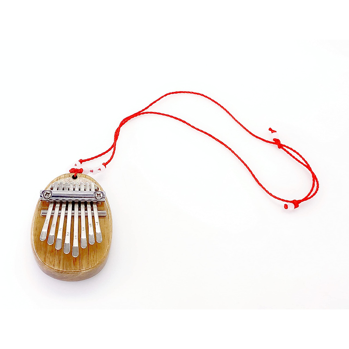 SLDHR Mini 8 keys Kalimba thumb piano, portable marimba music thumb piano pendant with lanyard, a unique gift for children, adults and beginners (Oval) (B11-1)