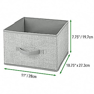 mDesign Fabric Bin for Cube Organizer - Foldable Cloth Storage Cube - Collapsible Closet Storage Organizer - Folding Storage Bin for Clothes and More - Lido Collection - 10 Pack - Gray