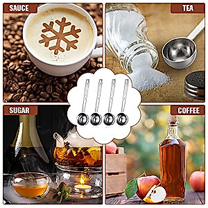4 Pieces 2 Tablespoon Scoops with Long Handle, 30 ml Stainless Steel Coffee Spoon for Coffee Milk Fruit Powder, Measuring Dry and Liquid Ingredients, Spice Jar, Cooking Baking, Leveler