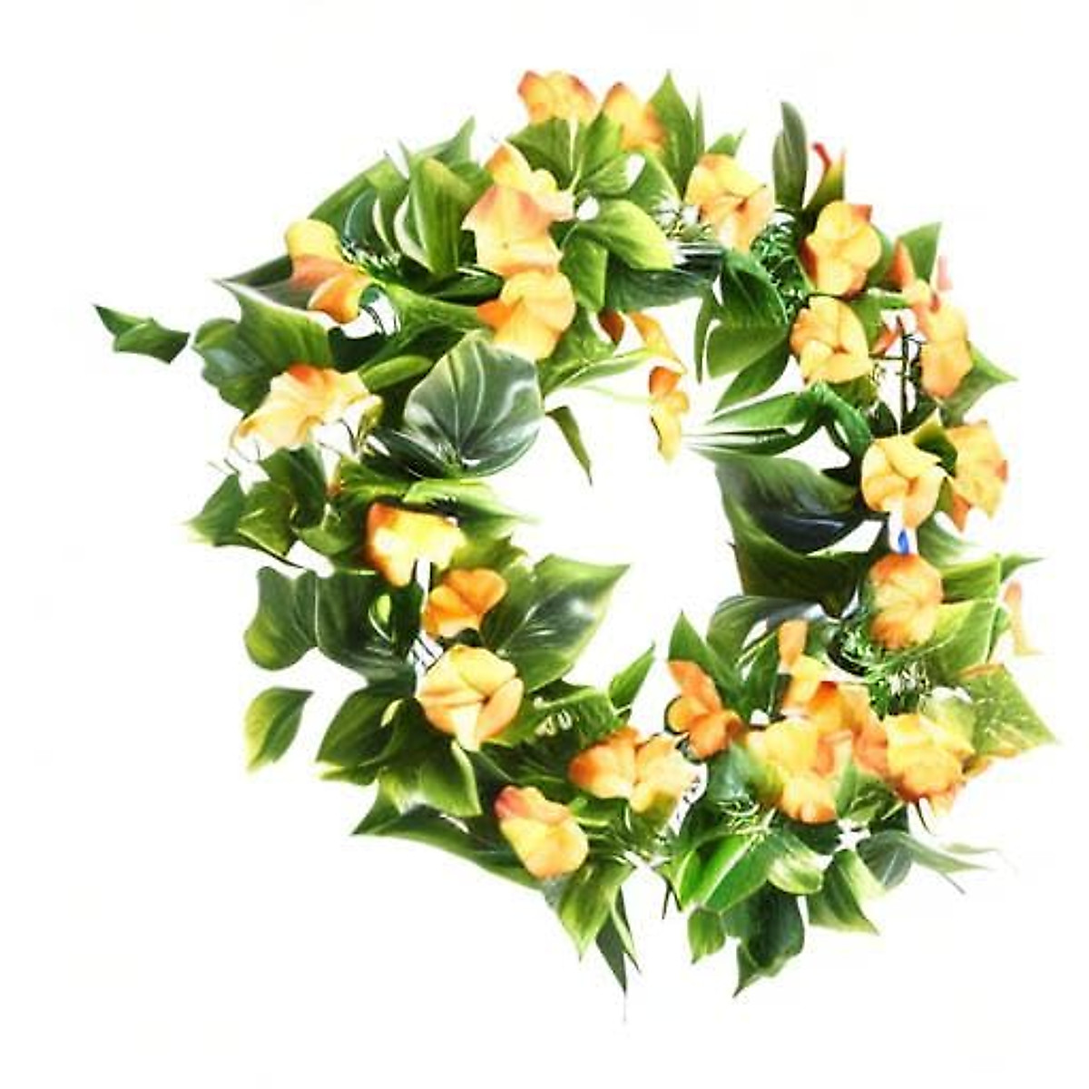 MARTINE MALL Morning Glory Flower Vine 15Feet Artificial Flower Vines Morning Glory Hanging Plant Fake Hanging Vine Flowers Hanging Plants Silk Garland for Wall Stairway Home Decor Yellow, 2 Pcs