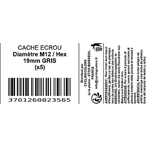 5x HEX NUT COVER CAP M4 TO M30 PROTECTION BOLT ROUND HEXAGON DOME GREY SCREW HEAD CAR PLASTIC (Diameter M12 / Hex 19mm)