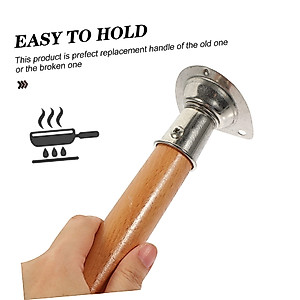 HANABASS Snow Pan with Wooden Handle Skillet Stainless Griddle Japanese Frying Pot Fry Pan Handle Replacement Universal Pot Replacement Cookware Handle Wok Handle Pot Grip 2pcs