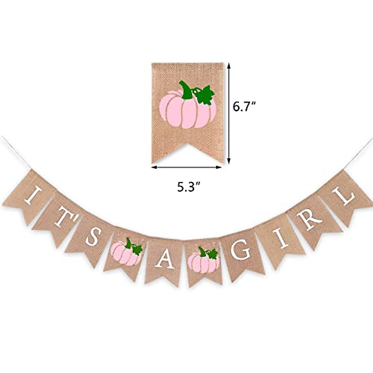 Gankbite Pumpkin It's A Girl Burlap Banner Pink Fall Baby Shower Garland Little Pumpkin Theme Decoration