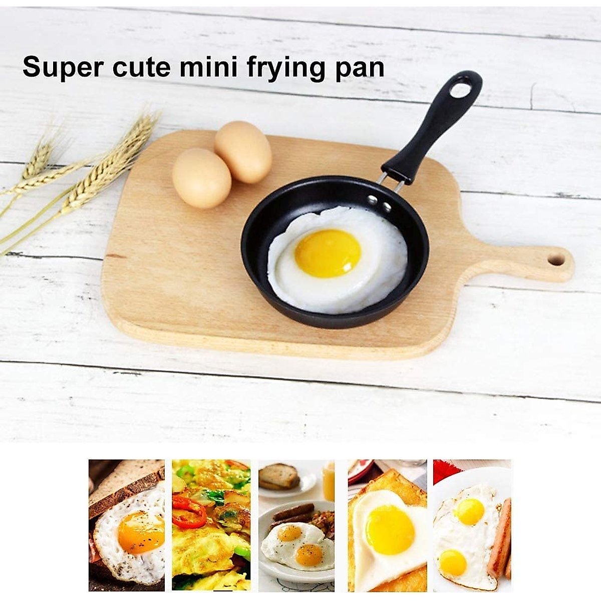 Demoyaya One Egg Frying Pan, Mini Induction Frying Eggs Pan, 4.7" Single Egg Durable Small Pan with Handle Heat Resistant Non Stick Pot, Portable Pan for Stove Gas Induction Hob