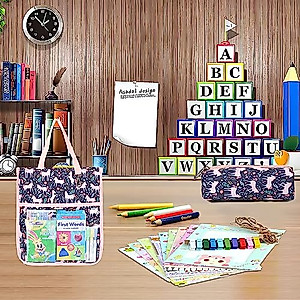Kids Cute Tote Bags for Boys Girls Ages 4-16,Handbags with Pencil Case, Book Tote Bags with Zipper for School and Playtime (pink)