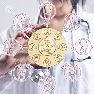 Midwife fetal position tool, carved wooden fetal position wheel for student midwife doctor doula (Round)