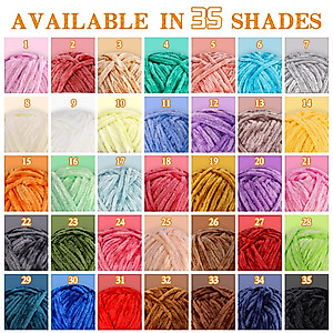 LUNARM Chenille Yarn for Crocheting Knitting, 3 Skein 263 Yard Thick Soft Chunky Fluffy Weaving Plush Yarn for Blankets Clothes Pattern Creations with Big Eye Needles (Dark Red)