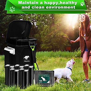 Uppcasir Dog Waste Can Liners, Dog Waste Bags for 15L Dog Poop Trash Can Outside, 10 Pack Dog Poop Bags Rolls Totaling 200 Bags for Outdoor, Garage, Yard or Other Locations