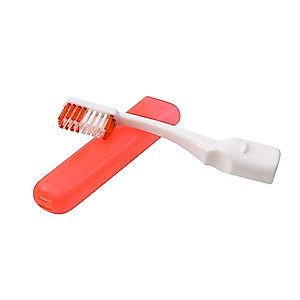 Angzhili Portable Orthodontic Toothbrush Kit for Orthodontic Patient Orthodontic Care Kit for Braces Interdental Brush Dental Wax Dental Floss Toothbrush Box Oral Care Kit Dental Travel Kit(Red)