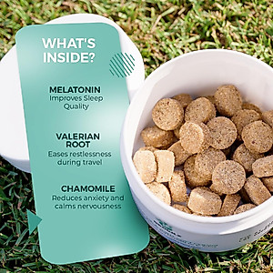 Growlz Dog Calming Chews: Anxiety Relief & Travel Treats - K9 Soothing Soft Chews to Promote Relaxation for Crate, Sleep, & Grooming - USA Made with Human Grade Ingredients 90 Count