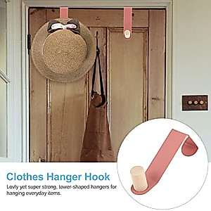 NUOBESTY Over The Door Hook Door Towel Rack Door Hanger Coat Hanging Hooks Rack Organizer for Hat Belt Shirt Towels Clothes Pink