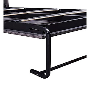 PQXM Multifunctional Full Size Murphy Bed with Wardrobe and 3 Drawers, Solid Wood Storage Bed Folds into a Cabinet, Great for Small Space Apartments Studio Guest Rooms