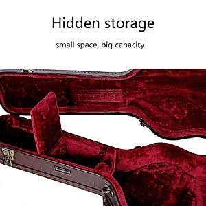 Crossrock Hardshell Arch Top Wood Case fits Les Paul Electric Guitars-Brown(CRW620LBR)