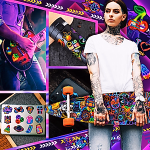 300 PCS Neon Stickers Pack,Cool Stickers for Teens Adults Kids,Waterproof Trendy Stickers for Skateboard Water Bottle Laptop Scrapbook Luggage