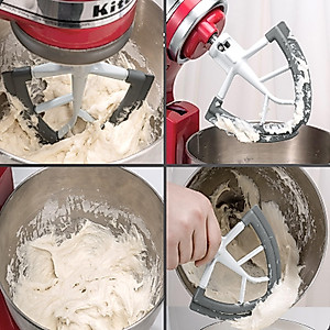 Flex Edge Beater For Kitchenaid Mixer Accessory,Kitchen Aid Attachments For Mixer,Fits Tilt-Head Stand Mixer Bowls For 4.5-5 Quart Bowls,Beater With Silicone Edges,Grey