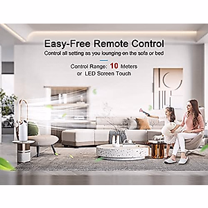 Ocean Loong Bladeless Tower Fans with Remote Control, 28 inch Quite Cooling Fan with 120° Oscillation & 270°Tilt Head, 9 Hours Timer, 9 Speeds Air Circulator for Bedroom Office Home, White/Gold