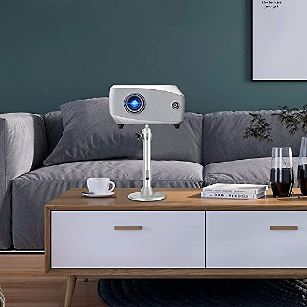 YiePhiot Mini Ceiling Wall Projector Mount Stand Compatible with QKK, DR.J, DBPOWER, Anker, VANKYO, AAXA, Jinhoo, PVO, TMY, AuKing and Most Other Mini Projector (175mm, Silver)