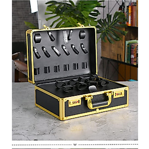 Professional Barber Supplies Case for Barber,Portable Barber Travel Carrying Case for Hair Stylist& Pet Groomer,Multi-Space Design, Sturdy, Large-Capacity Mobile Barber Stations (Gold)