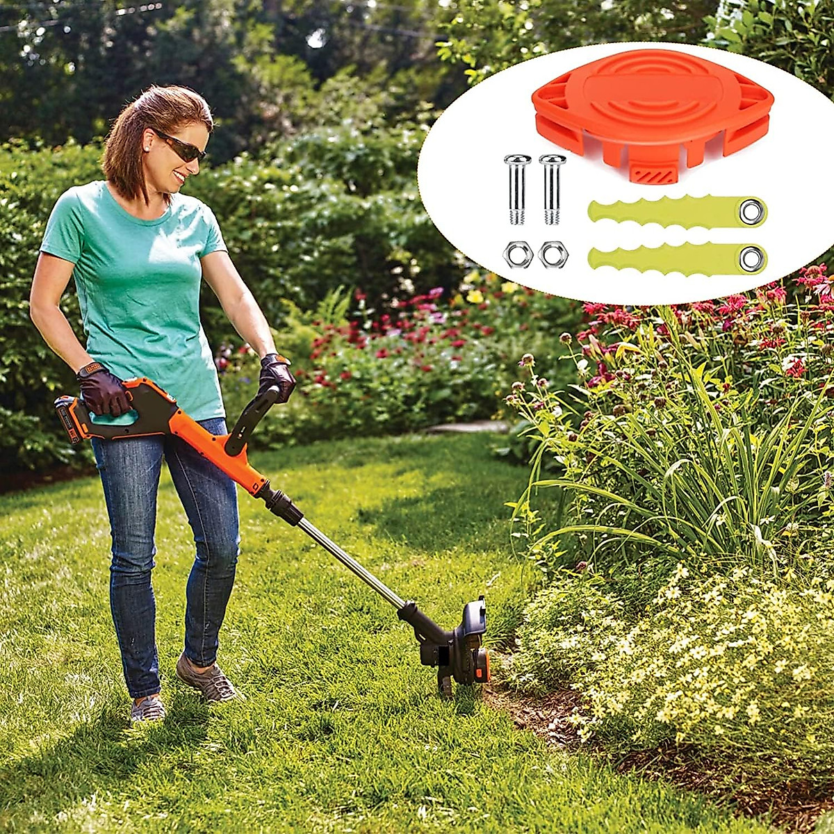 Yweller AF-100 Trimmer Replacement Blades Compatible with Black Decker GH400, GH500, GH600, GH610, GH900, GH912, LST120, LST136,BESTA512, BEASE620, CST1000 String Trimmer (33 Pack Yellow)