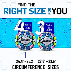 Franklin Sports Futsal Ball - Low Bounce Futsal and Indoor Soccer Training Ball - Heavy Indoor + Outdoor Futsal Ball - Size 3-6 Pack with Pump