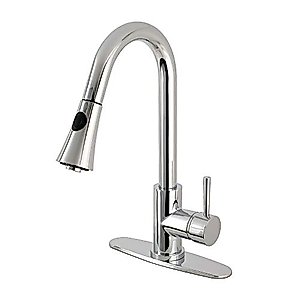 Kingston Brass Gourmetier LS8721DL Concord Single-Handle Pull-Down Kitchen Faucet, Polished Chrome, 8-3/8 inch in Spout Reach