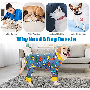 Mosucoirl Recovery Suit for Dogs After Surgery,Dog Pajamas Bodysuit Full Body Large Medium Dog Recovery Onesie Surgical Suit for Prevent Licking Cone Alternative Pet Surgical Suit Male Female