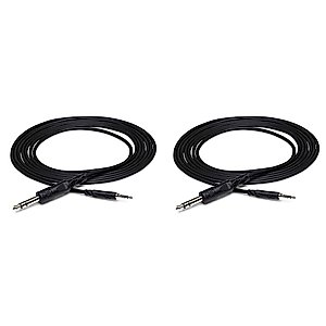 HOSA CMS-103 3.5 mm TRS to 1/4" TRS Stereo Interconnect Cable, 3 Feet (Pack of 2)