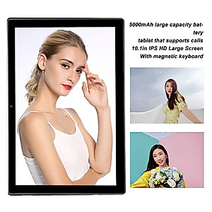 Tablet PC, 2 in 1 5G WiFi Calling Tablet 6GB RAM 128GB ROM 100240V for 11 with Magnetic Keyboard for Entertainment (US Plug)