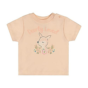 Cudlie 3-PC Infant Clothes Set - Newborn Onesie Bodysuit, Tee Shirt & Baby Pants 6-9 Months, Deerly Loved Baby Girl Outfits