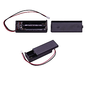 AIMPGSTL AAA 3V 2 x AAA Battery Holder Case Cover Shell with ON/Off Switch PH2.0-2Pin Connector for Arduino Raspberry Pi Micro:Bit DIY Project Plastic Storage Boxes