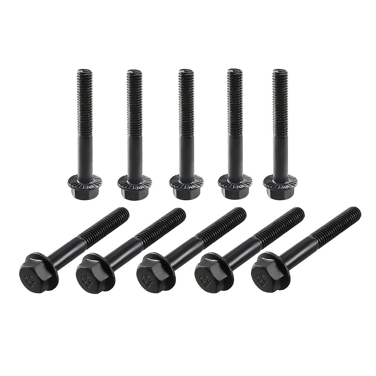 uxcell M6-1x45mm Hex Serrated Flange Bolts 10.9 Grade Carbon Steel Screws 10pcs