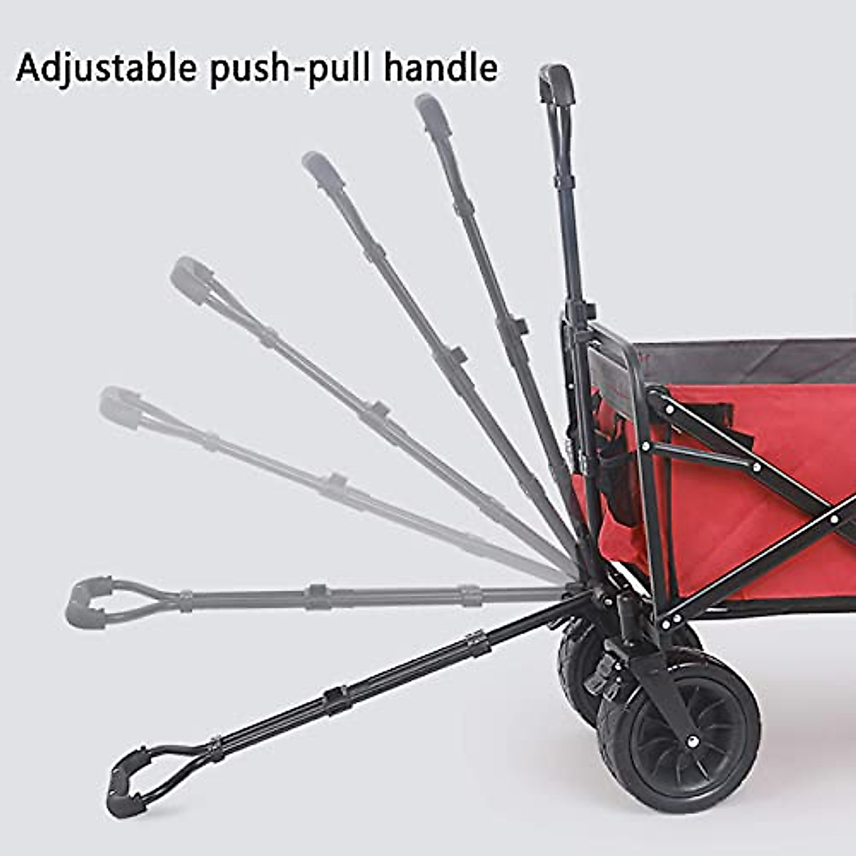 Suuim Collapsible Folding Wagon, Outdoor Folding Utility Wagon Wagon Collapsible with Wheels Heavy Duty Outdoor Cart for Camping Garden Beach with Cup Holde