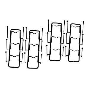 DECHOUS 4 Pcs Three Layer Pot Lid Hanging Decor Wall Bracket Wall Hooks Decorative Pan Lid Organizer Saucepan Lid Holder Kitchen Towel Hanger Reusable Pot Lid Holder Pot Rack