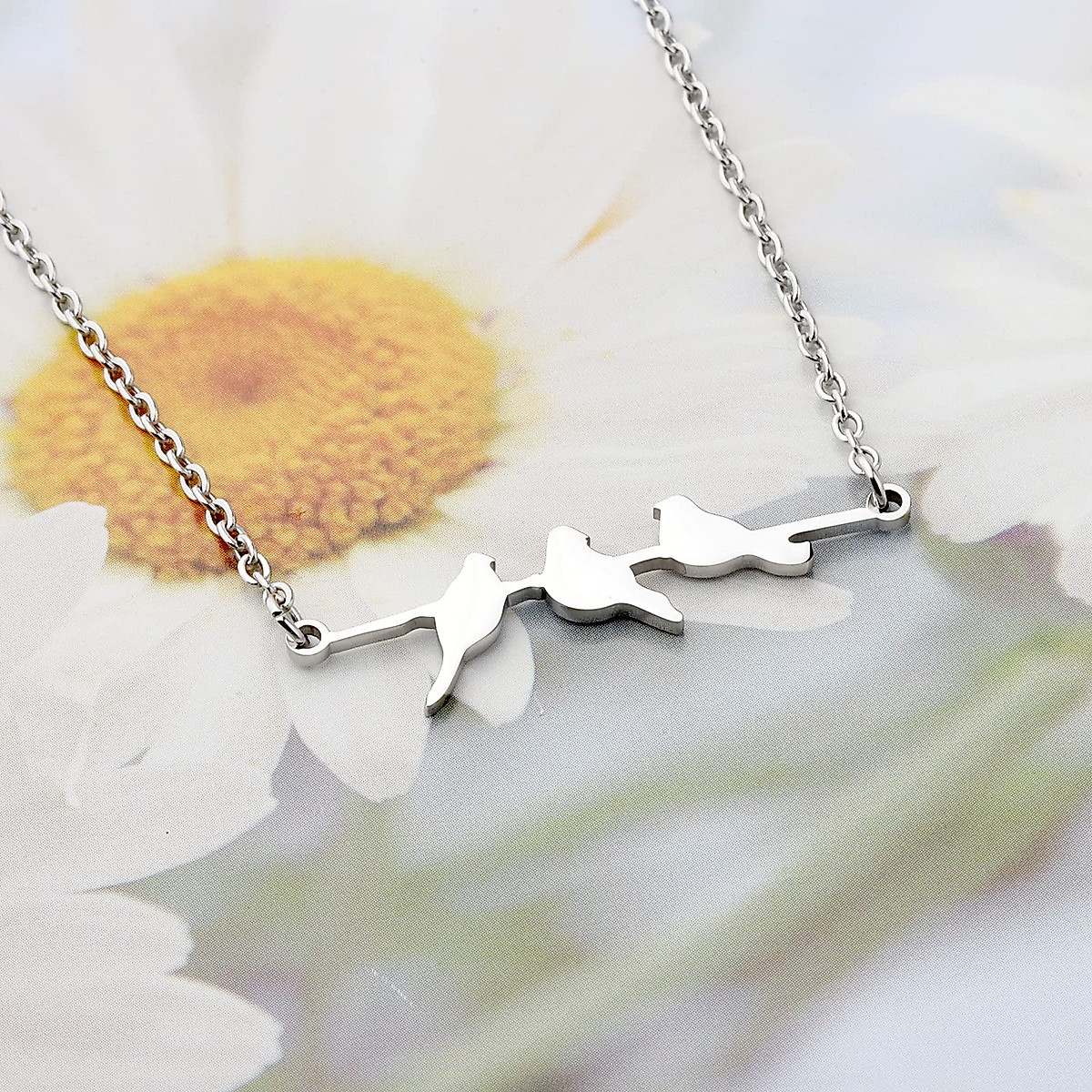 AKTAP Bird Necklace Birds on a Branch Necklace Three Little Birds Inspired Love Bird Jewelry