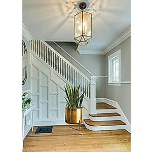 Serene Spaces Living Wide Gold Planter with Detachable Metal Stand, Decorative Indoor Planter Pot, Flower Pots Stand for Living Room, Kitchen, Office, Measures 26" Tall and 14" Diameter