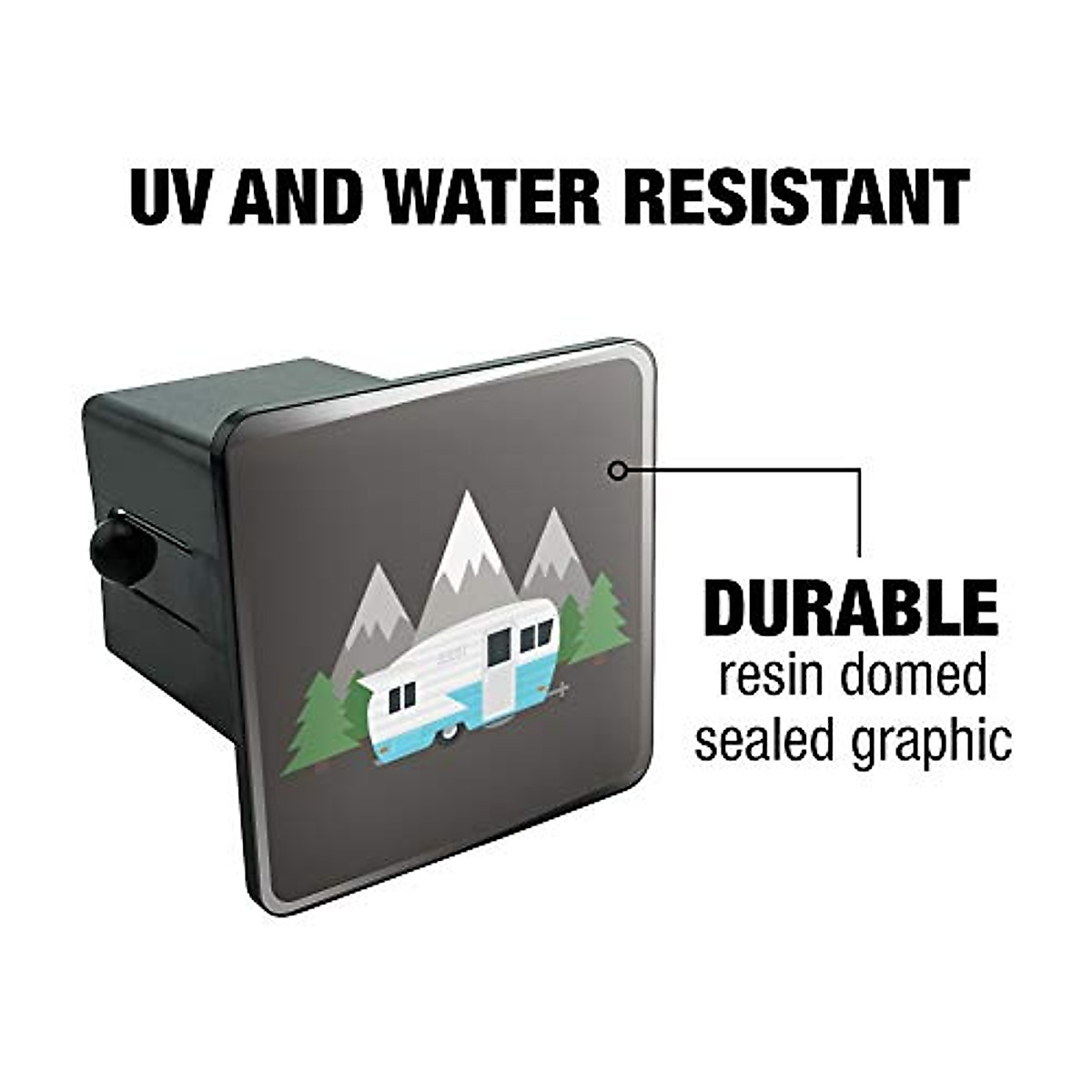 Camper in The Mountains Tow Trailer Hitch Cover Plug Insert
