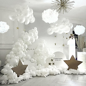 Jobkoo White Balloons 12 Inch, 60 PCS White Latex Balloons for Arch, Party Helium Balloons for White Party Decorations, Birthday Decorations for Bridal Baby Shower, Bachelorette Engagement Backdrop