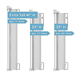 Perma Child Safety Indoor/Outdoor Retractable Baby Gate 33" Tall, Extends to 71" Wide, White