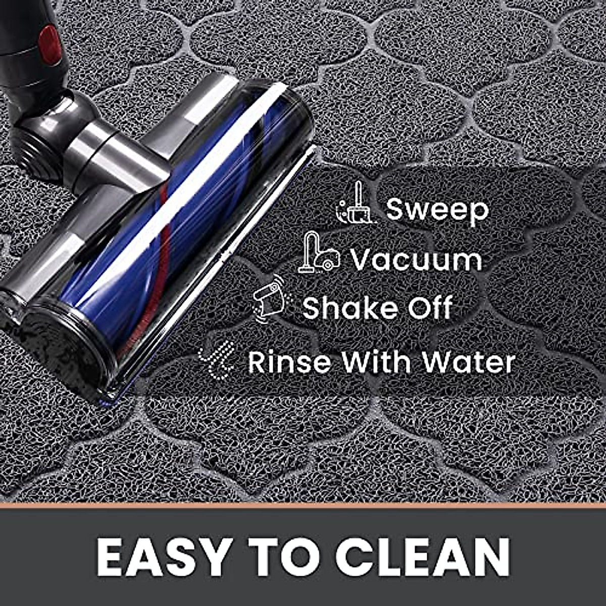 LuxStep Door Mat Large 24x36 Inch Indoor Outdoor Doormat, Non-Slip Low-Profile Design Floor Mat, Durable Trap Dirt and Dust Front Door Welcome Mat for Entryway,Patio,Garage,High Traffic Areas, Grey