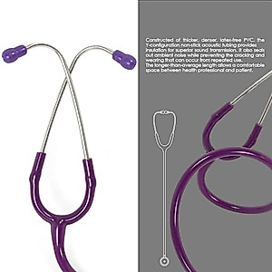 RCSP Dual Head Stethoscope For Doctors And Medical Student, Pediatric And Adult Stethoscope, light weight Alluminium Chest Piece with Flexible Jointless Tube & Soft Sealing Ear Knobs (PURPLE)