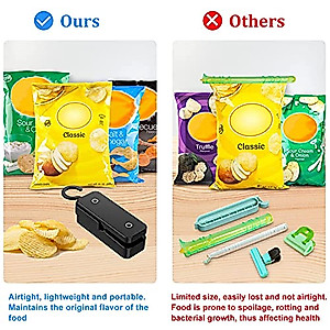 Opmetton 2PACK Mini Bag Sealer, Handheld Heat Vacuum Sealers, 2 in 1 Heat Seal and Cutter Resealer For Plastic Bags Portable Chip Bags(Battery Included)