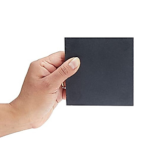 Set of 8 Square Black Slate Coasters with Holder for Coffee Table (4x4 in)