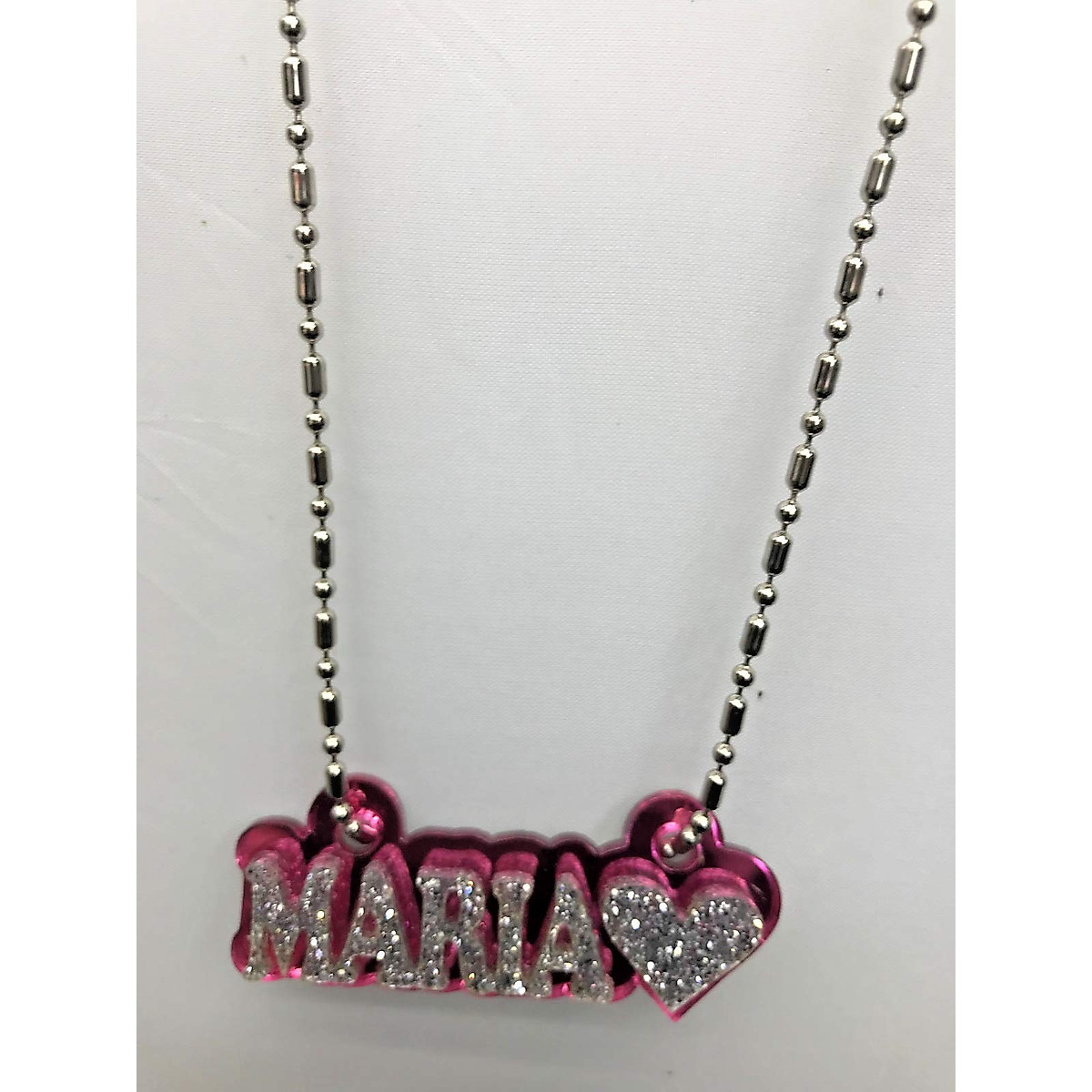 MIRROR MANIA Personalized Name Plate Custom Name Necklace Nameplate Name Laser Cut, Diamond Look, Made To Order Any Name - Dazzling and Stunning!