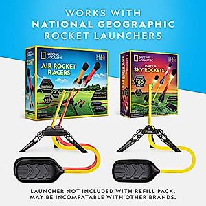 NATIONAL GEOGRAPHIC Air Rocket Toy Refill – Ultimate LED Rocket Collection with 5 Light-Up Air Rockets, Compatible with All Stomp and Launch Air Powered Rocket Launcher Sets