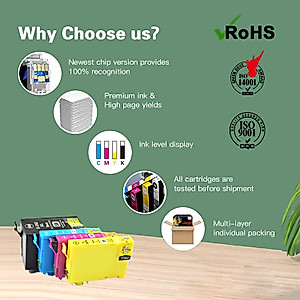 TacTink Remanufactured Ink Cartridge Replacement for Epson 252 252XL T252XL for Workforce WF-3640 WF-3620 WF-7210 WF-7710 WF-7720 Printer(4 Big Black, 2 Cyan, 2 Magenta, 2 Yellow,10-Pack)