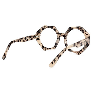 Zeelool Stylish Oversized Acetate Geometric Blue Light Blocking Glasses Eyewear for Women Hugh ZOP01887-04B Light-Tortoise